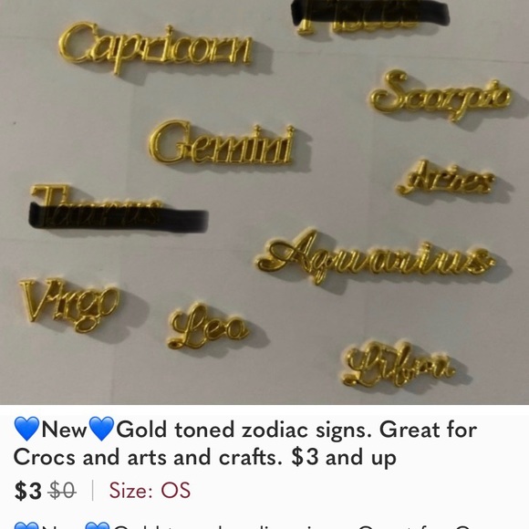 Other | Newgold Toned Zodiac Signs Great For Crocs And Arts And Crafts ...
